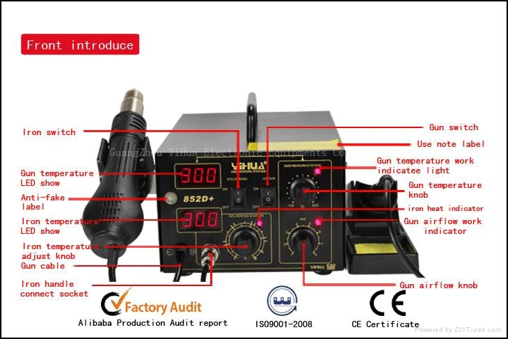 YH-852D+ (Brushless Fan) smd rework station - YIHUA (China Manufacturer ...