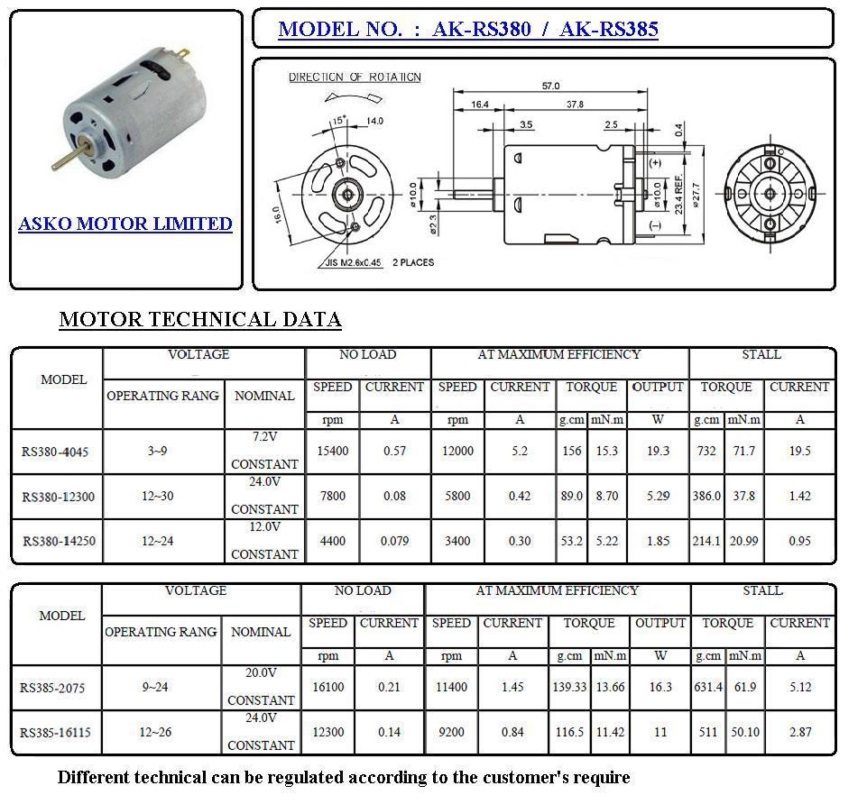AK-RS380-385 - ASKO (China Manufacturer) - Electric Parts & Materials ...
