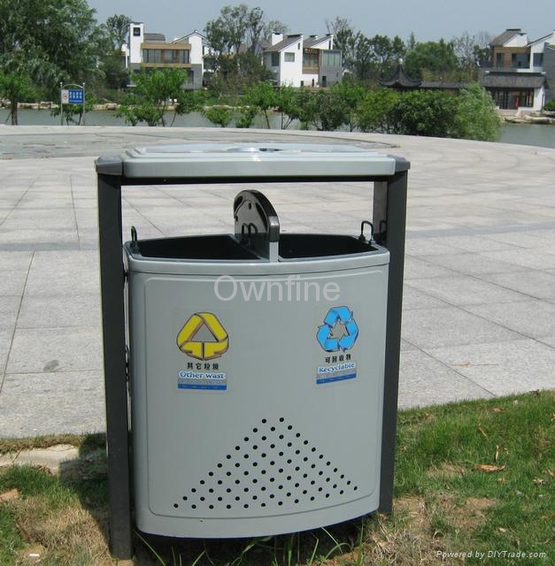 72L outdoor large galvanized steel garbage can - OWNFINED-01 - OWNFINE ...