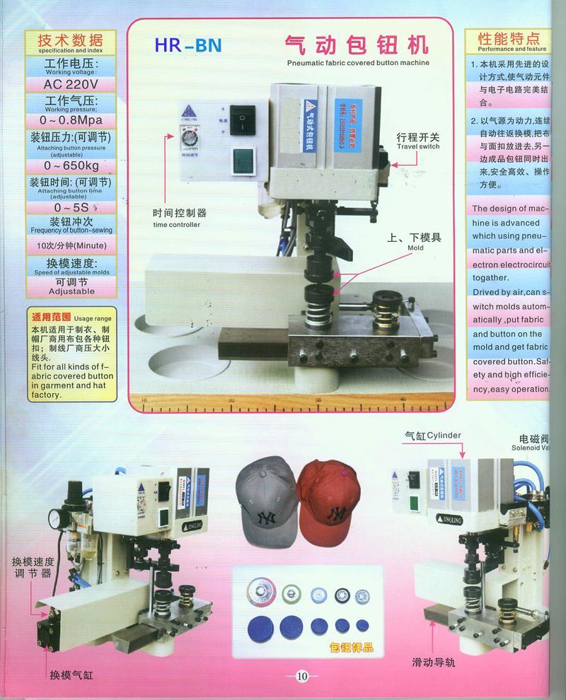 Pneumatic Wrap Button Making Machine - HR-BN - Hiress (China ...
