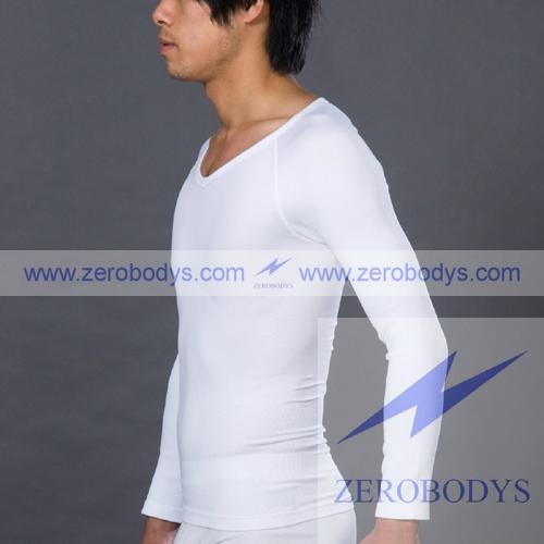 Zerobodys Comfortable Mens Body Shaper Long Sleeve T Shirt White 321