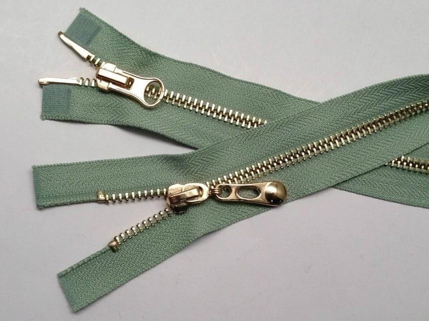NO.5# Metal Zipper Auto Lock Two Way Open Shiny Light Gold Color (China ...