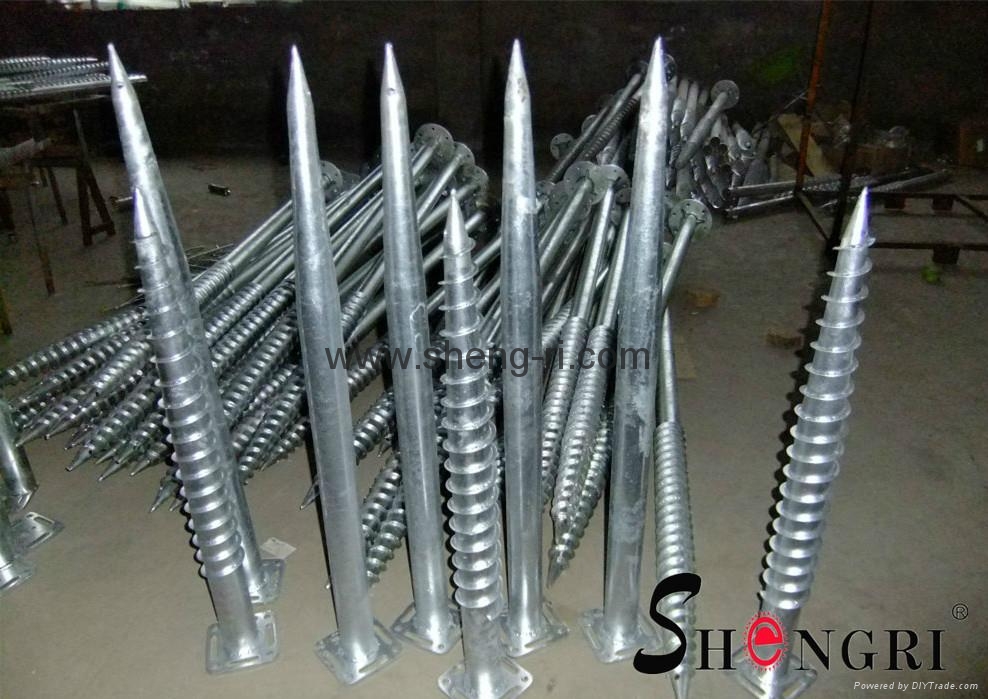 Hot Dipped Galvanized ground screw pole anchor - SRF-76×1800 - Shengri ...
