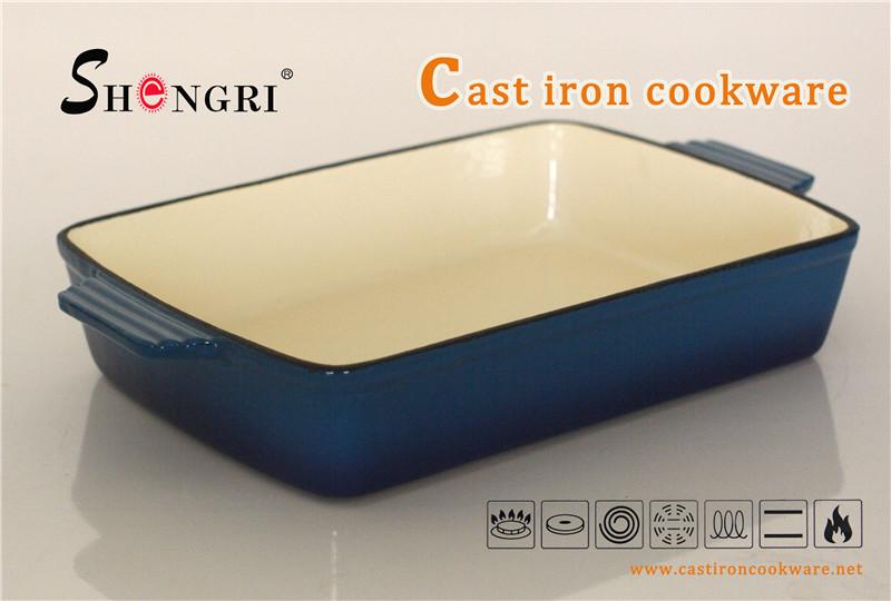 Enamel Cast Iron Square Fish Baking Pan With Ear Handles - SR084 series ...