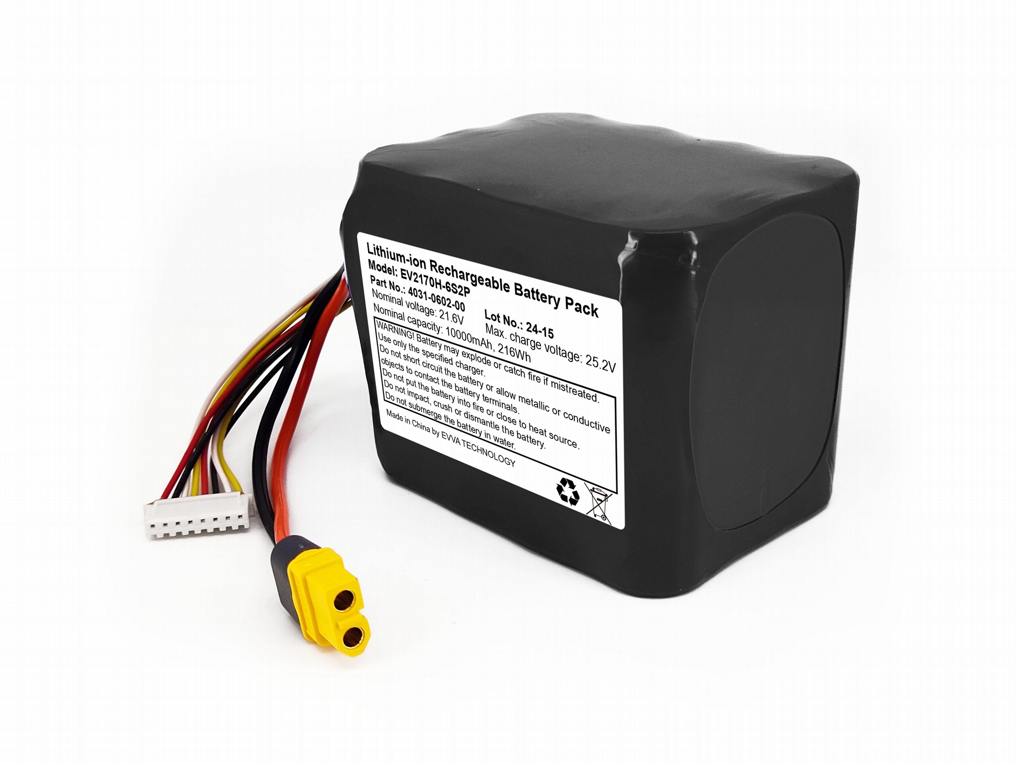 6S2P 21700 21.6V 8000mAh Li-Ion Battery pack for FPV Drone UAV - 2170-6S2P-8 - EVVA (China ...