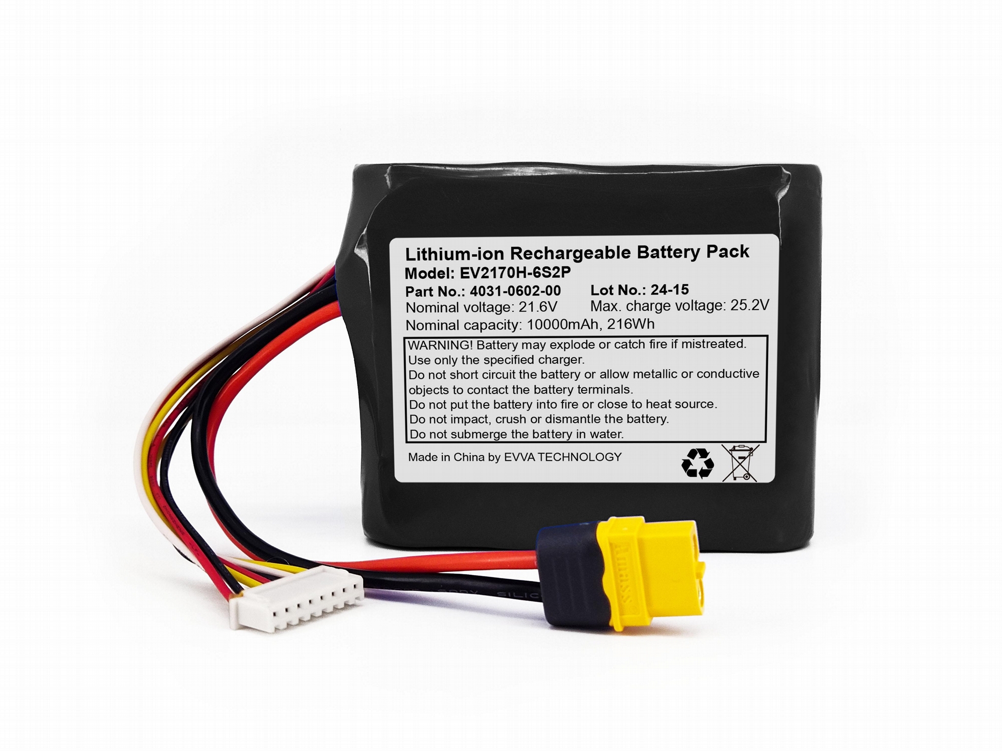 6S2P 21700 21.6V 8000mAh Li-Ion Battery pack for FPV Drone UAV - 2170 ...