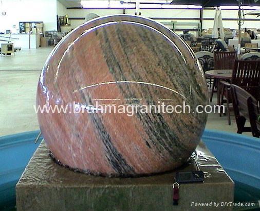 granite ball,spinning ball fountain,spinning sphere water feature ...
