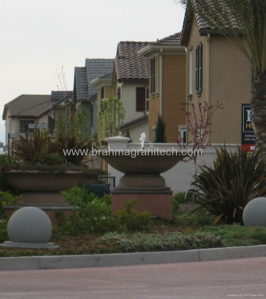 Revolving sphere fountain,rotating ball water features,spinning stone ...