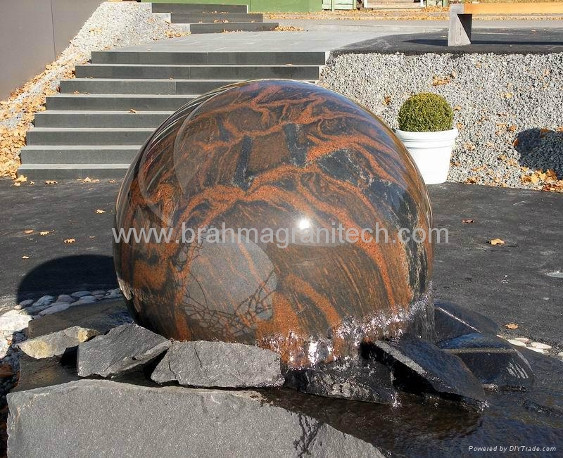water globe,spinning globe,granite spheres,garden water feature (India ...