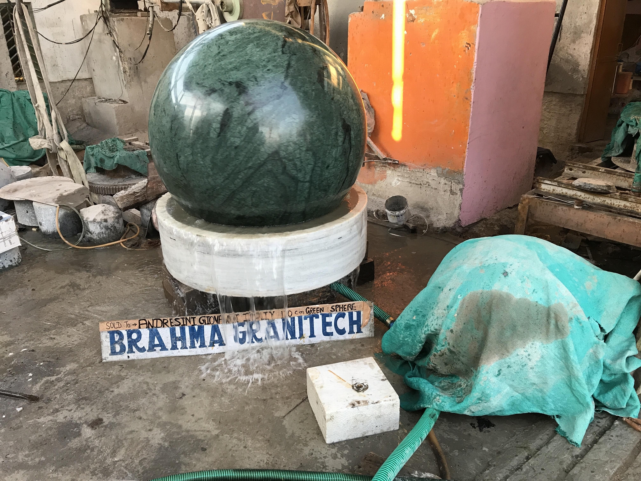 Rotating Granite Stone Ball, Large Revolving Ball, Moving Spinning ...