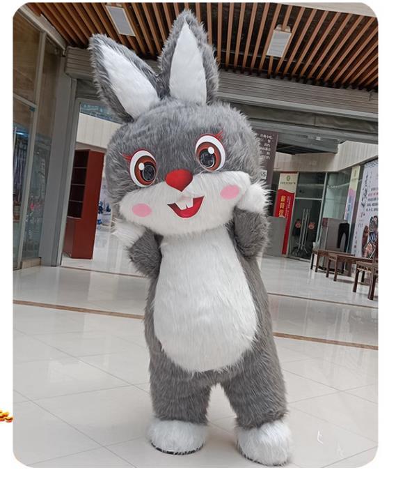 adult inflatable plush mascot costume inflatable furry rabbit bunny ...