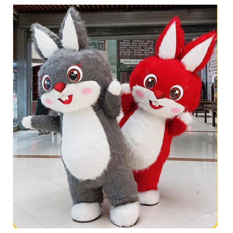adult inflatable plush mascot costume inflatable furry rabbit bunny ...