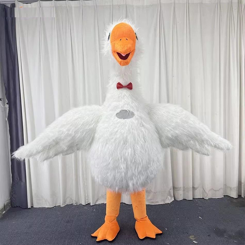 furry white goose mascot costume adult inflatable goose costume - INF ...