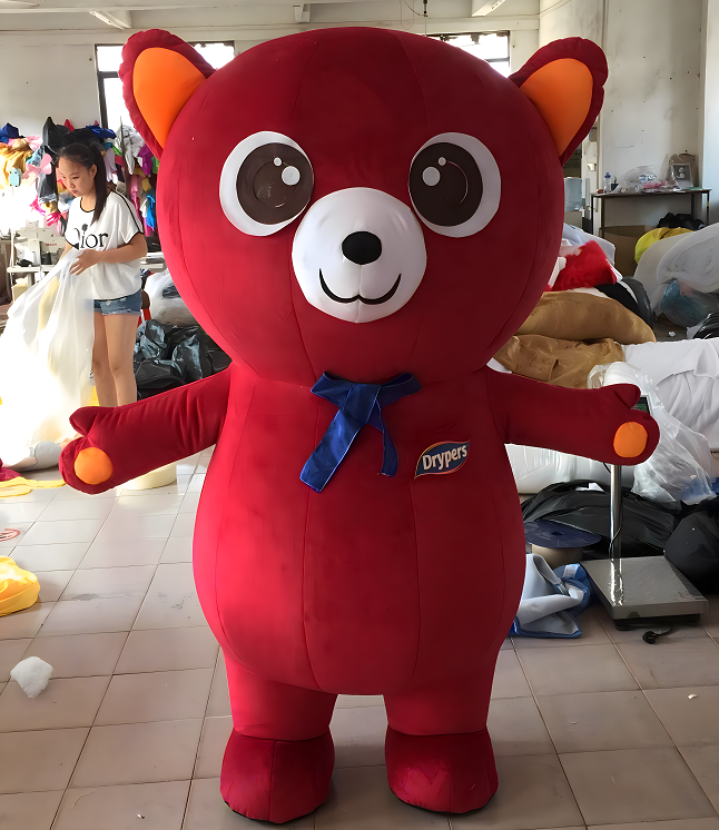custom make inflatable red plush teddy bear mascot costume - sm 322 ...