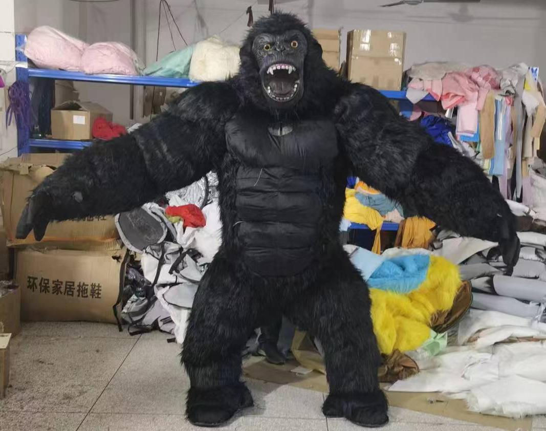 2M/2.6M/3M walkable giant gorilla inflatable mascot costume black/red