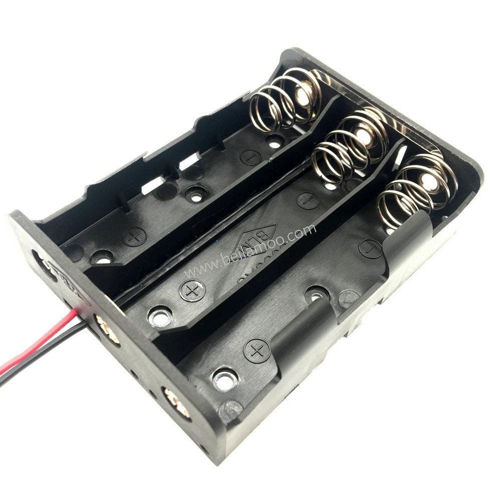 In Parallel 18650*3 Cell Battery Holder with Wire Leads - China