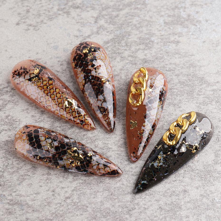 Leopard Nail Foils Animal Skin Starry Nail Wraps Nail Decals 10pcs Set ...