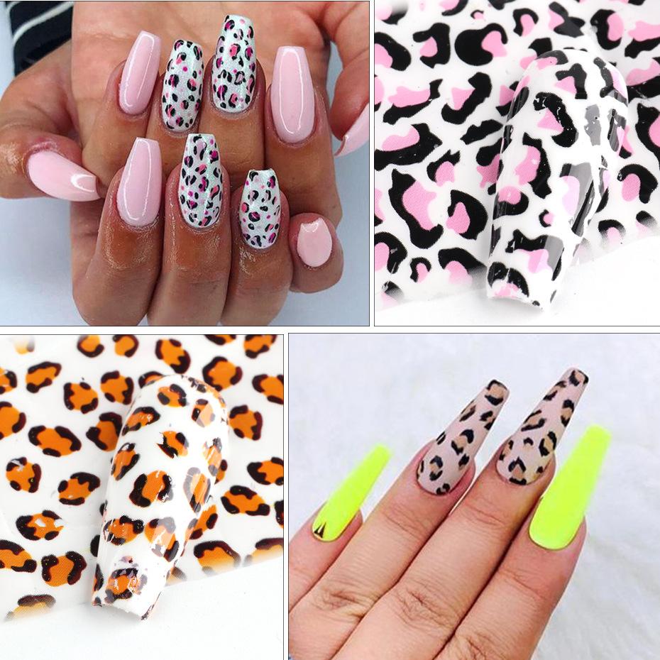 Leopard Nail Foils Animal Skin Starry Nail Wraps Nail Decals 10pcs Set ...