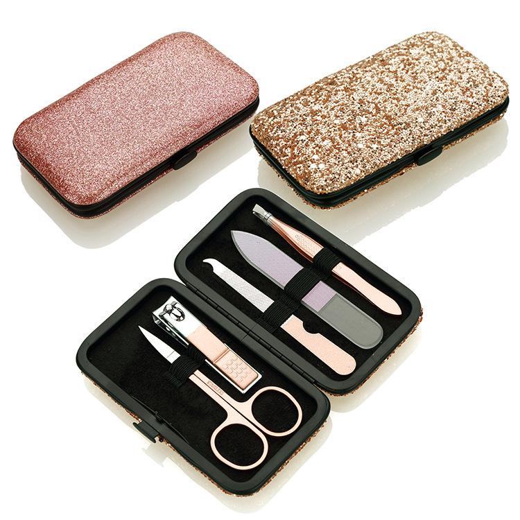 Manicure Set Rose Gold Nail Clipper Kit 5 In 1 Nail Trimming Set ...