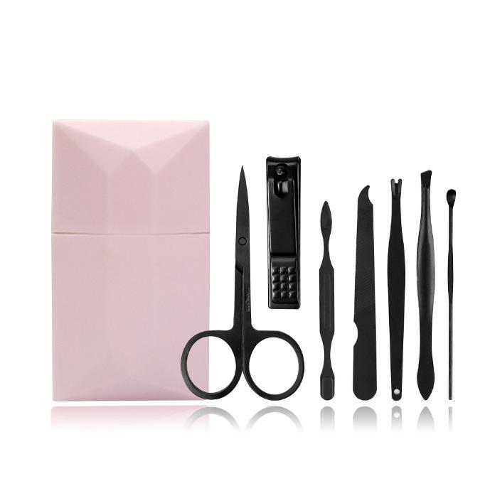 Manicure Set 7 pcs Black Nail Clipper Nail File Kit In Plastic Box ...