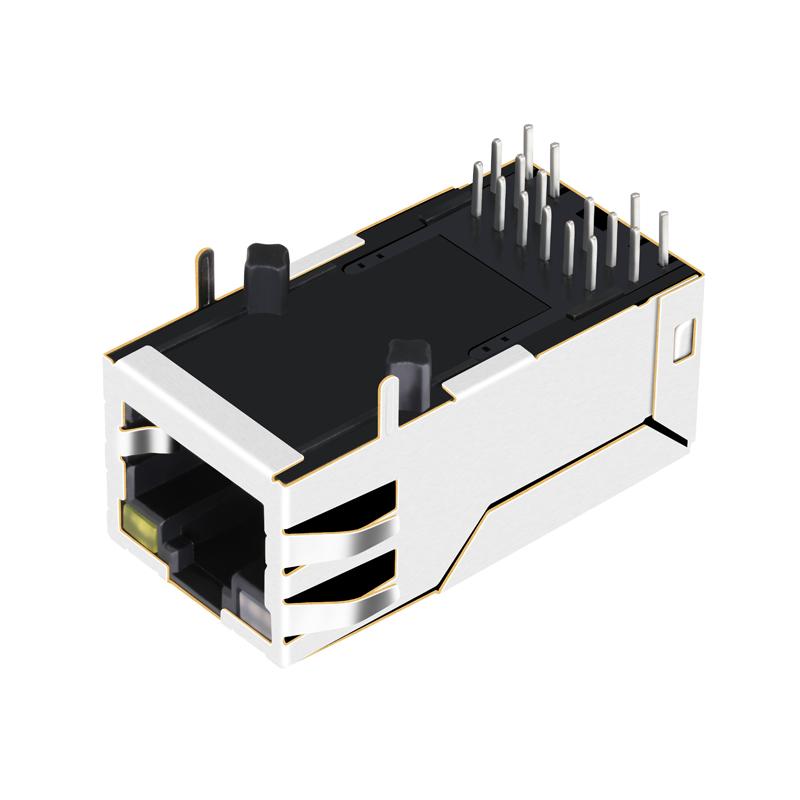 0826-1X1T-43-F 1000 Base-T 1X1 Port RJ45 Connector with Magnetics ...