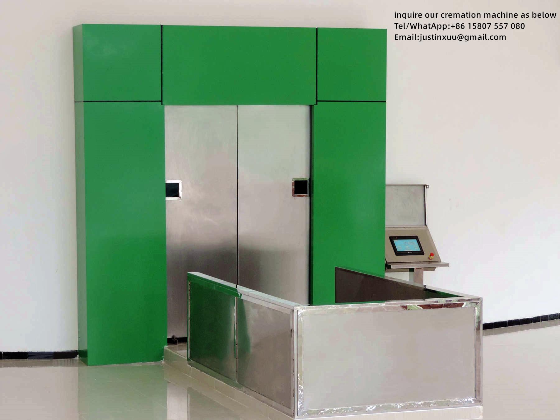 Container type cremation machine for human designed for Indonesia