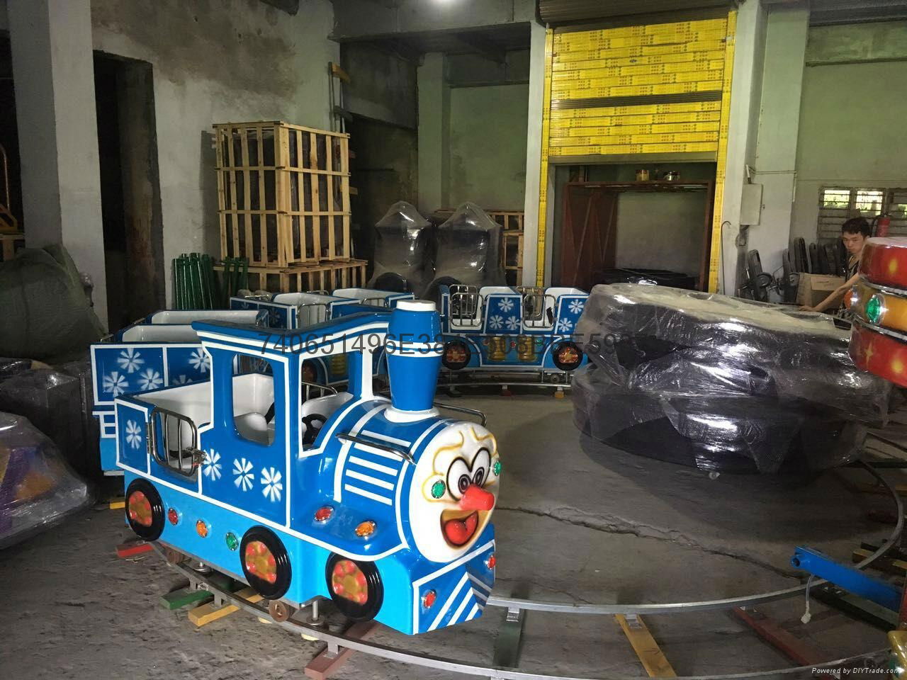 Direct selling children's playground small train rail electric square ...