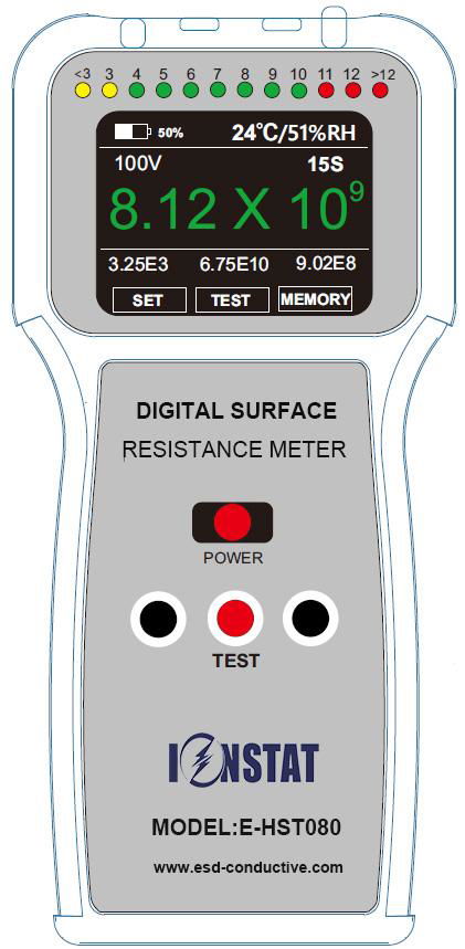 E-HST080 High Accuracy Digital Surface Resistance meter - IONSTAT ...