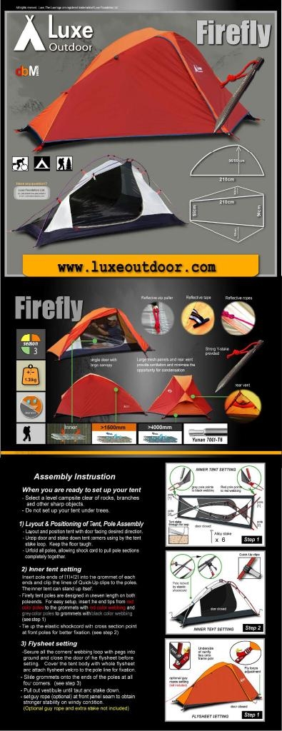 Firefly Tent-single person aluminium pole - Luxe (Hong Kong Services or ...