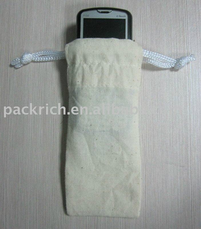 Promotional cotton phone pouch with cotton cord - PRE14005 - PackRich ...