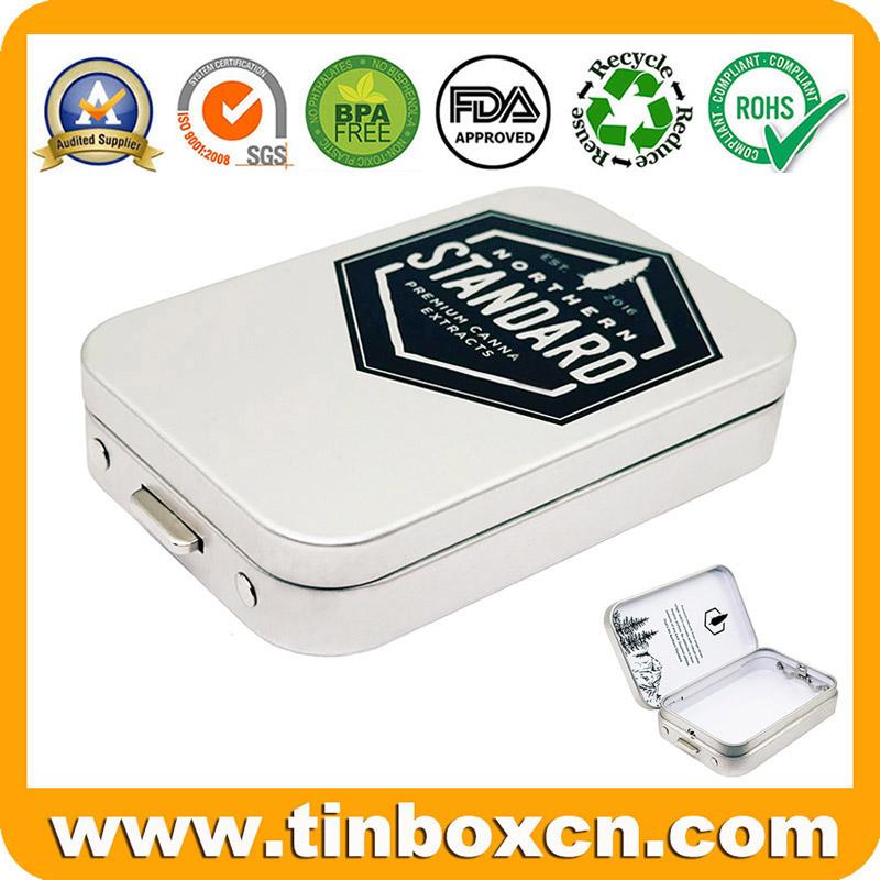 Metal CR packaging plain hinge closure child safety proof resistant tin ...