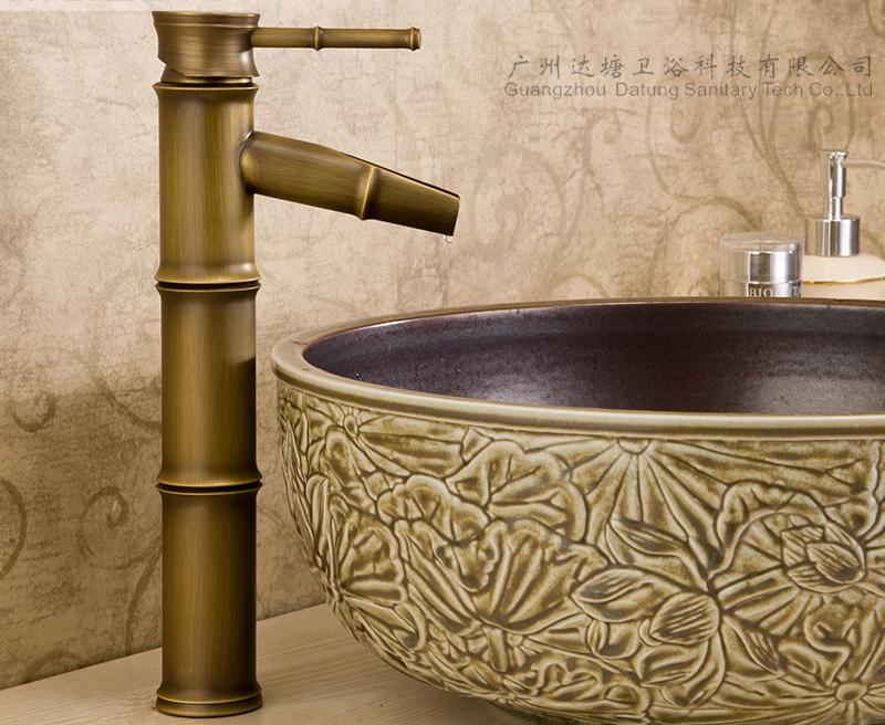 Bamboo artistic faucet bamboo joint brass tap art basin faucet - China