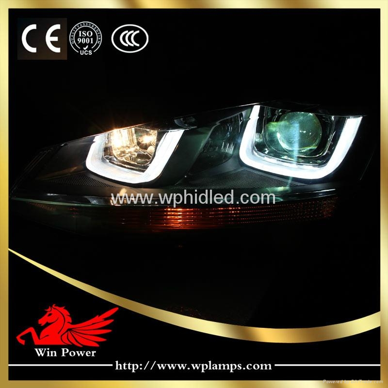 Volkswagen golf MK7 R headlight with bi-xenon projector lens and