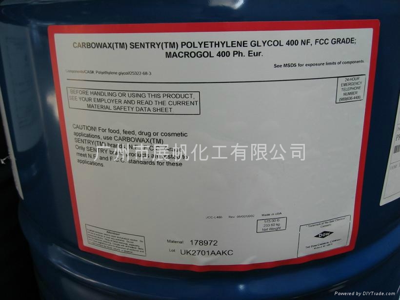 陶氏DOW聚乙二醇PEG400 (中国 广东省 贸易商) - 醇 - 有机原料 产品 「自助贸易」