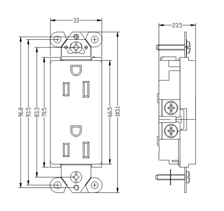 Duplex Receptacle，15A125V American Socket,UL Outlet - SERE02AS - GP ...