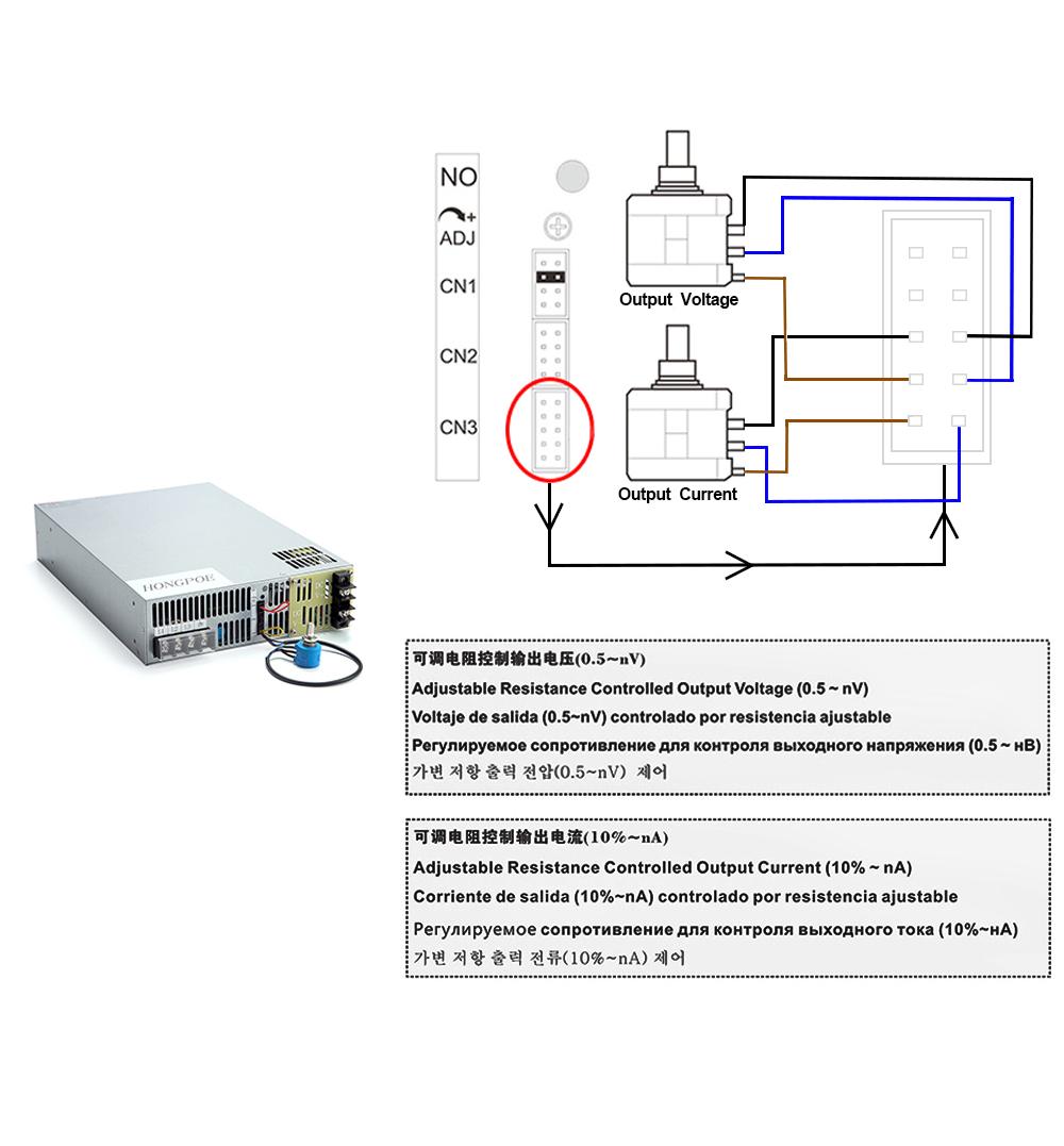 2000W 24VDC Power Supply 0-24V Adjustable Power 0-5V Analog Control ...