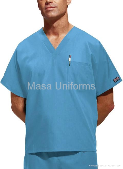 H003 Unisex V-Neck Tunic/High quality short sleeve medical tunic for ...