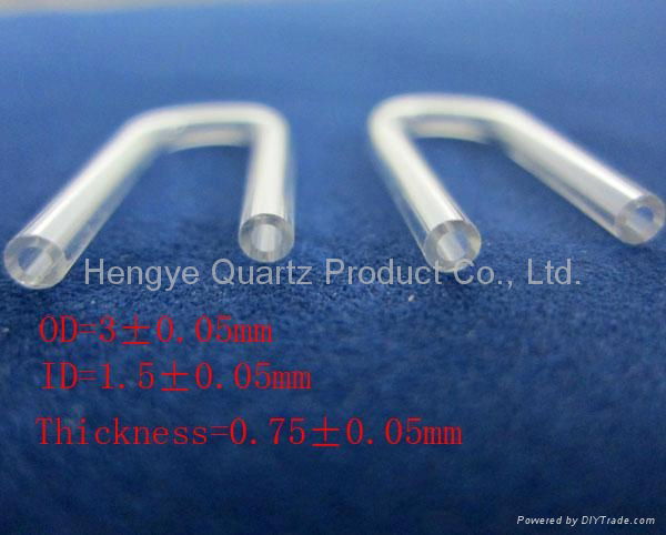 With long and short foot U bend quartz tube for thermocouples and ...