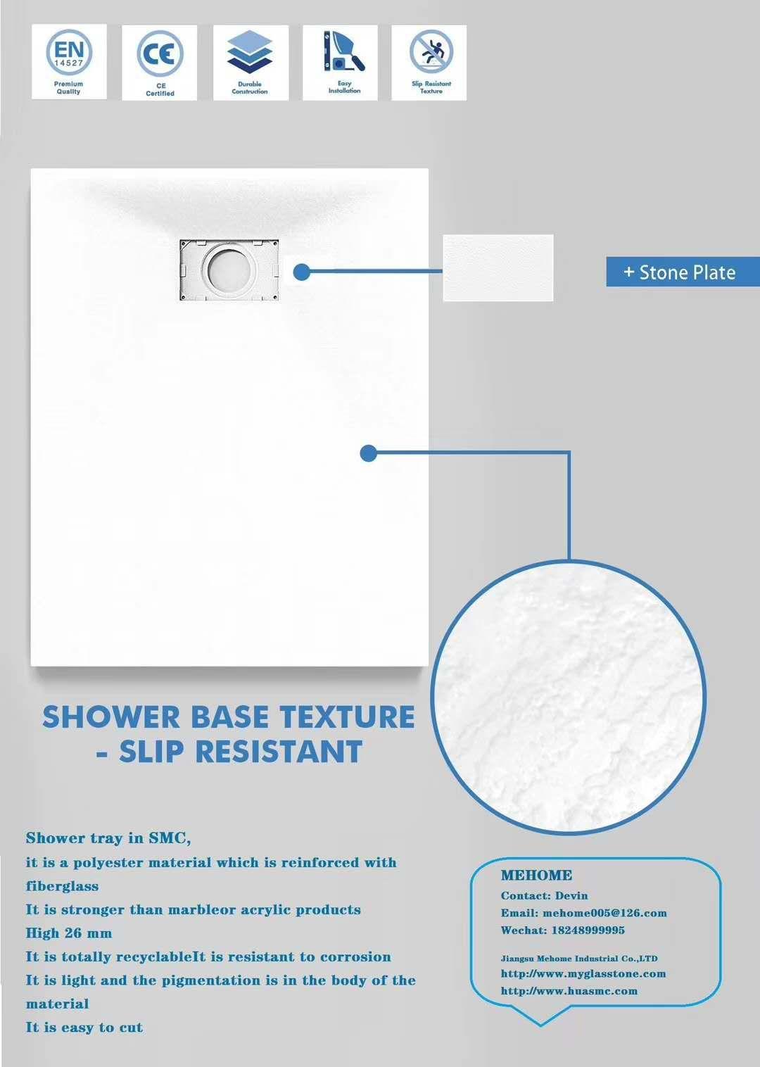 SMC SLATE SHOWER TRAY - GT-9070ES - MEHOME (China Manufacturer ...