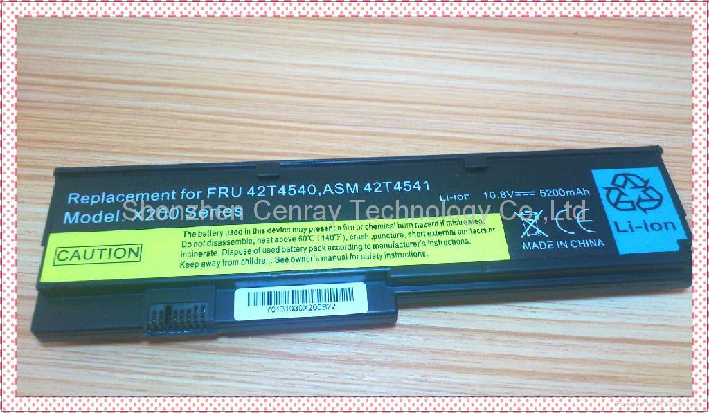 6 Cell Battery For Lenovo ThinkPad X200 X200s X201 X201s 42T4543 ...