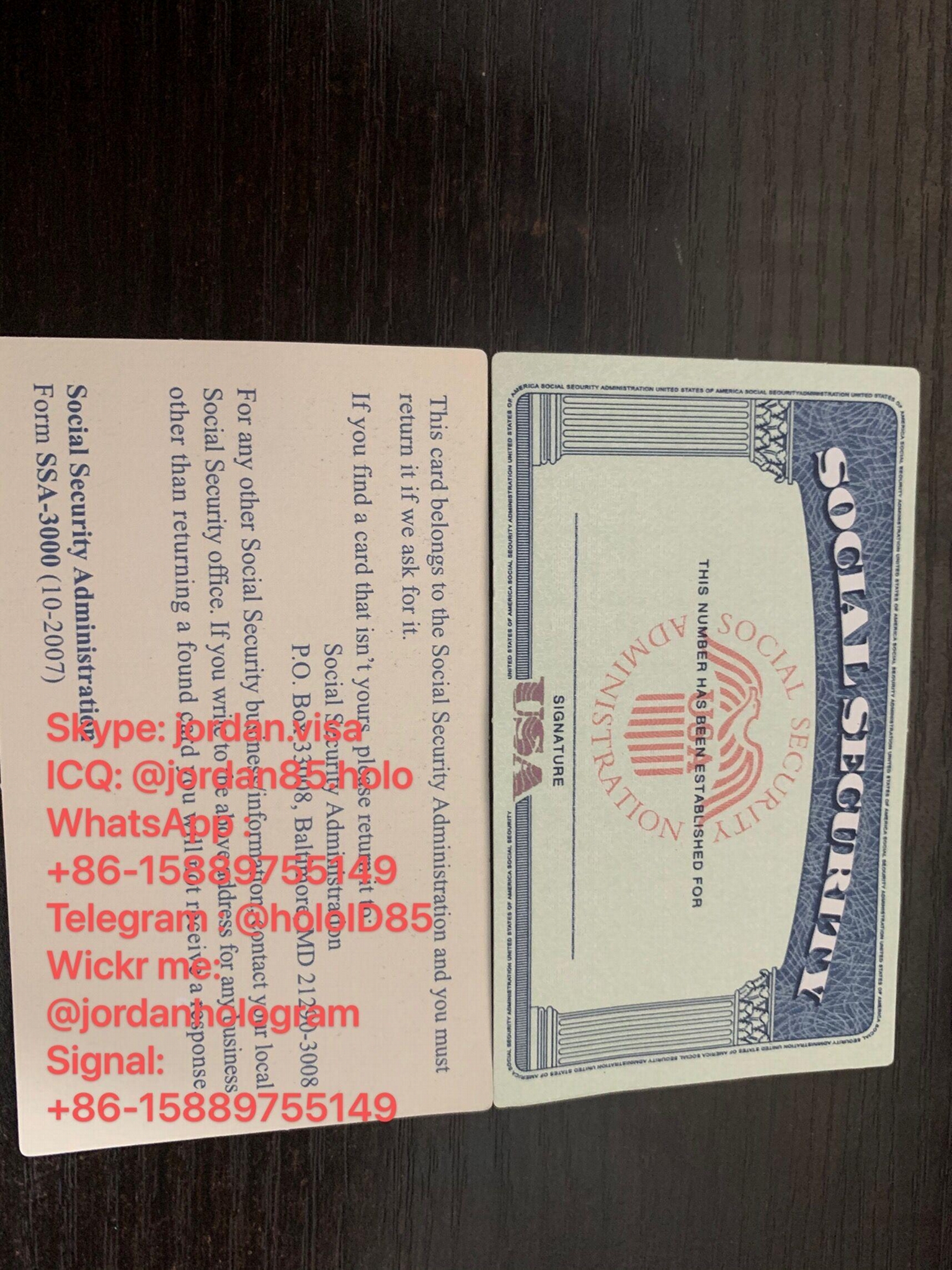 Blank SSN paper card - HK0161 - OEM (China Manufacturer) - Printing ...