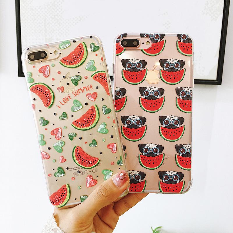 Summer Fruit Watermelon Soft Cases For iPhone 6 6s 7 8 Plus X Phone ...