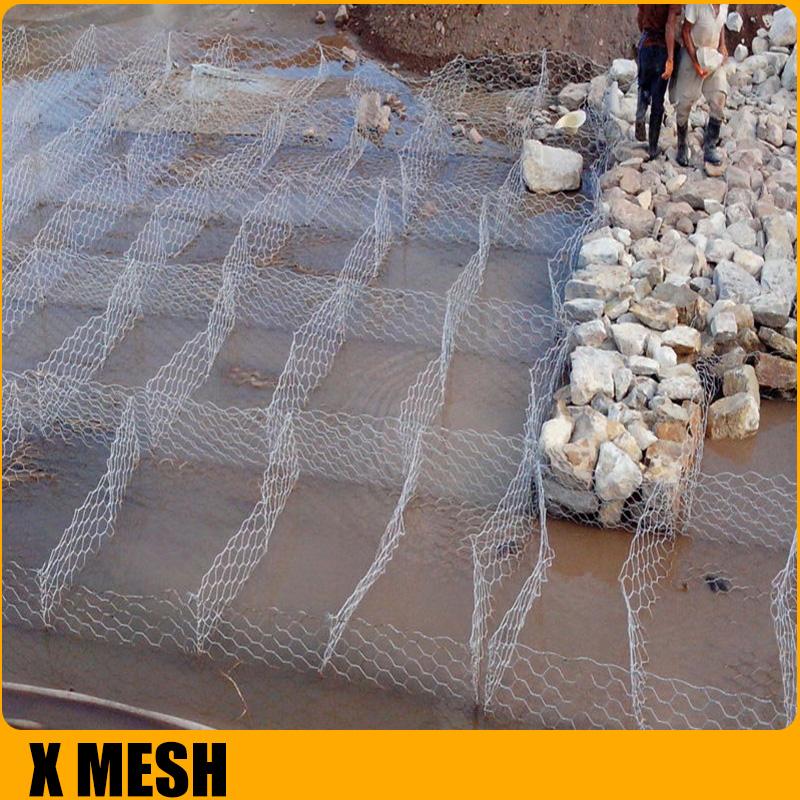 ASTM A975 standard heavily galvanized gabion baskets for erosion