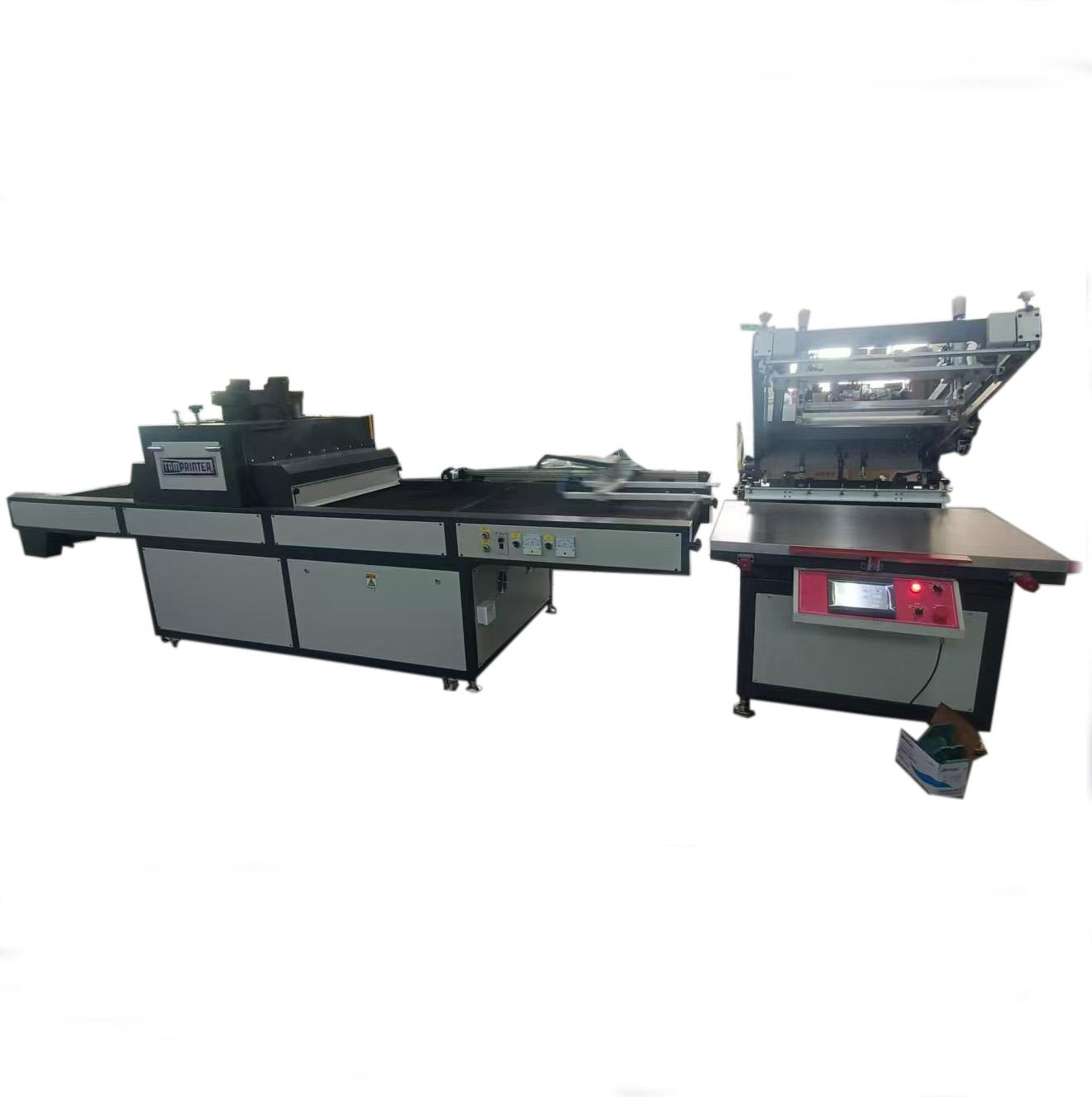 Latest version color box factory uv glue base screen printing machine ...