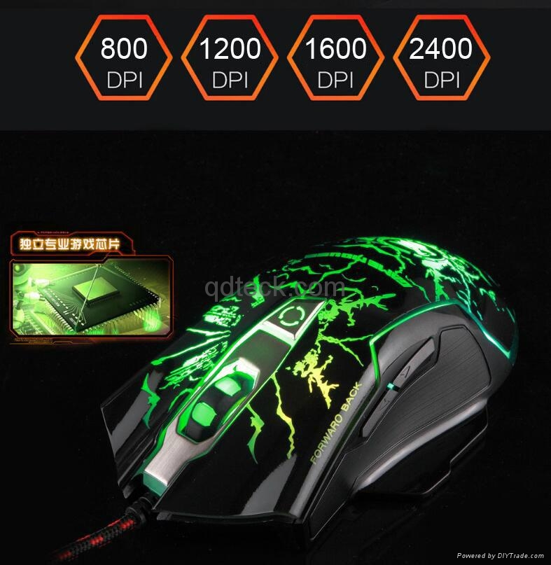 Quickdragon gaming wired mosue with 7 illuminated lights MOQ100 PCS ...