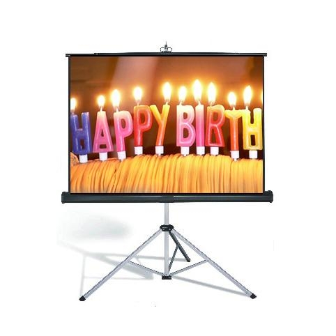 Portable 84 inch tripod screen/ 4:3 projector manual screens high gain ...