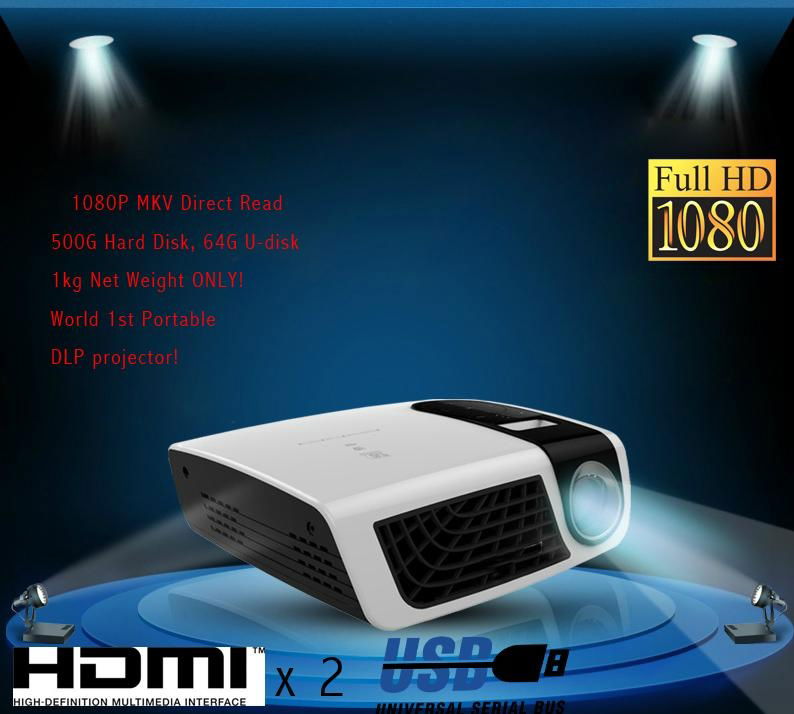 New arrival slim DLP mini projector short throw HDMI VGA USB SD - C5 ...