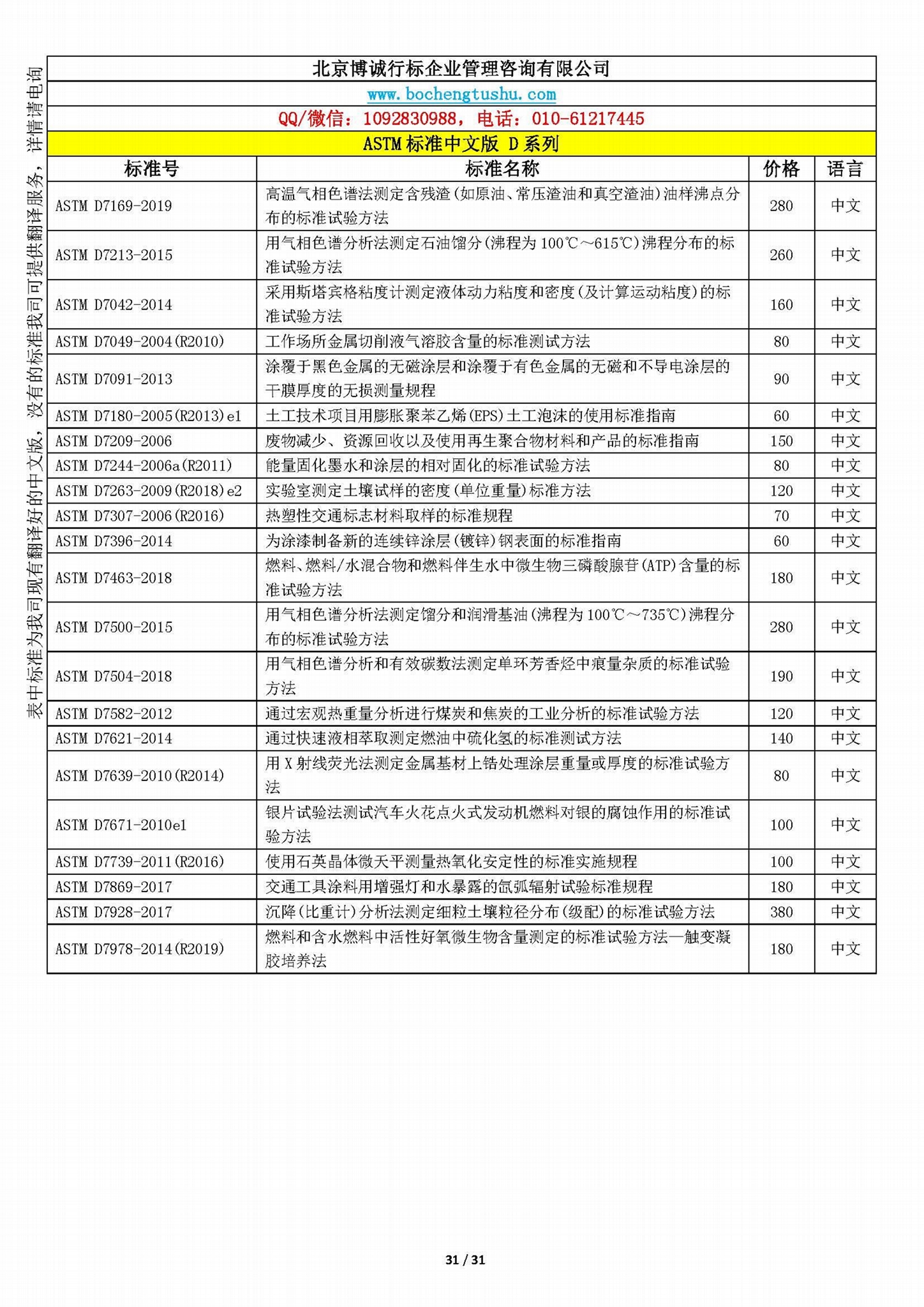 ASTM標準中文版D系列資料 - ASTM-D (中國 北京市 服務或其他) - 翻譯 - 服務業 產品 「自助貿易」