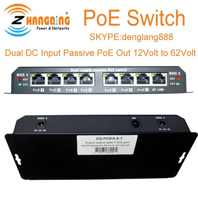 24v 48v Power Passive Unmanaged 8 Port PoE Switch - ZCPOES008 - ZC ...