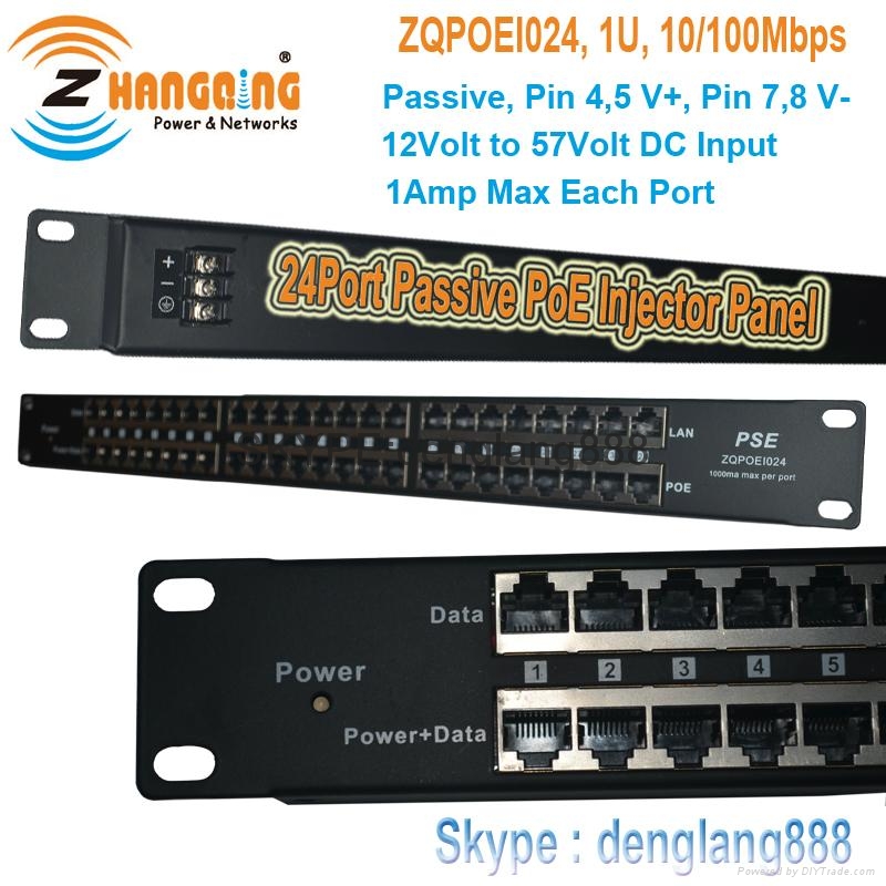 24 Port 10/100 Passive PoE Injector Panel - POE-24-1U - ZQ (China ...